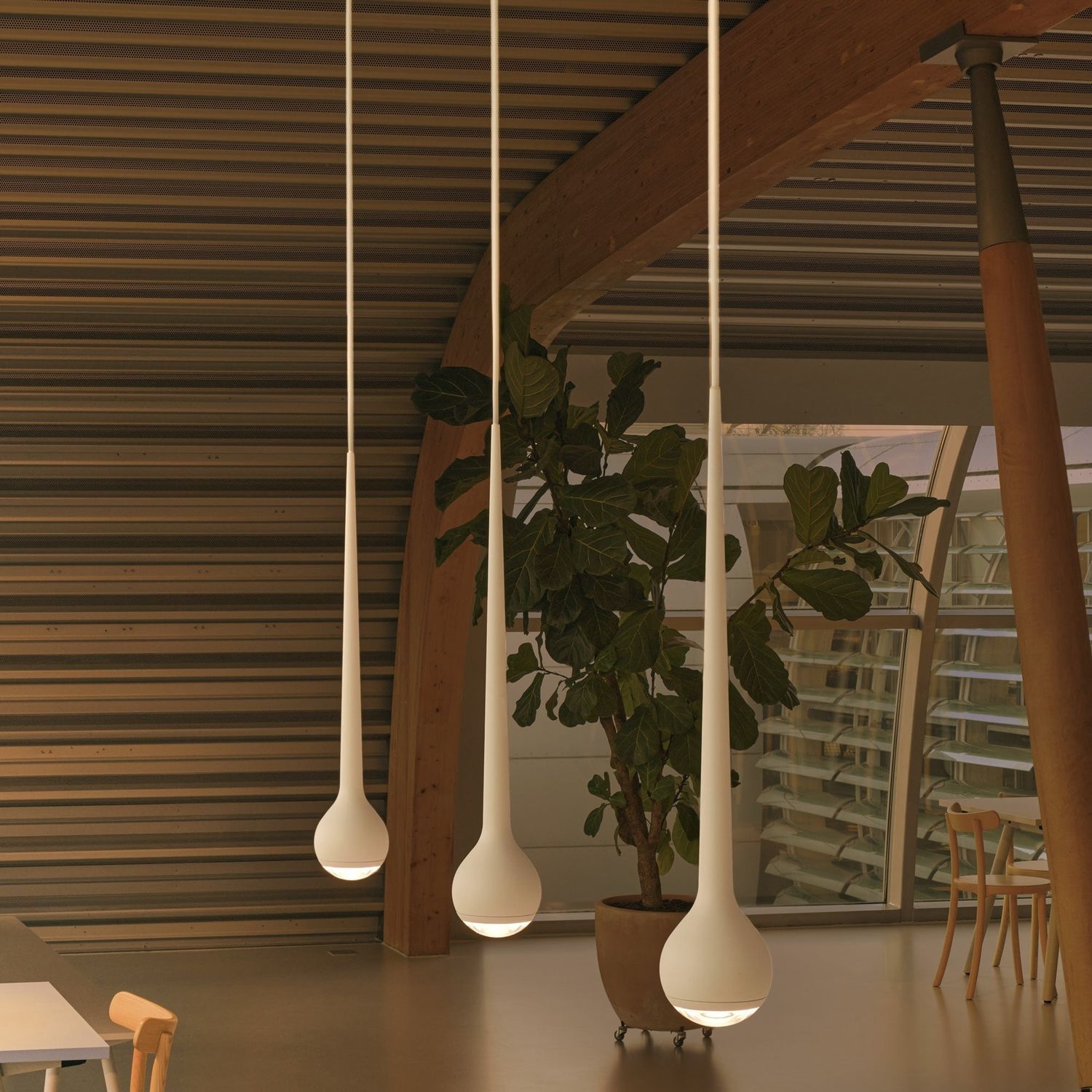 Pendant lamp - Falling Sun Trace - GRAU - aluminum / contemporary / corded