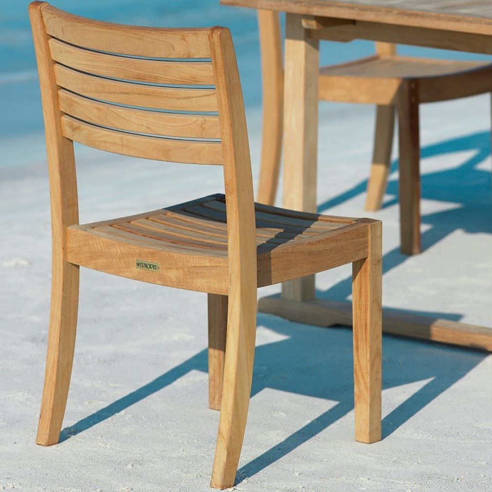 Traditional garden chair - CHELSEA - Unopiù - outdoor / teak / teak base