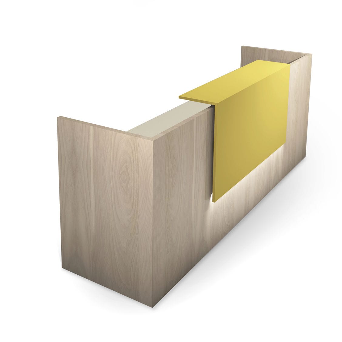 Corner reception desk - ALPHA - GEKIPS - wooden / illuminated / for hotel
