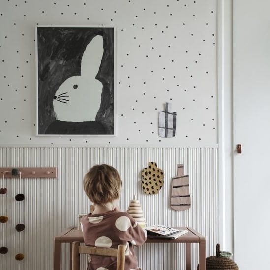 Contemporary wallpaper - Otis - SAND BERG - children's pattern / gray ...