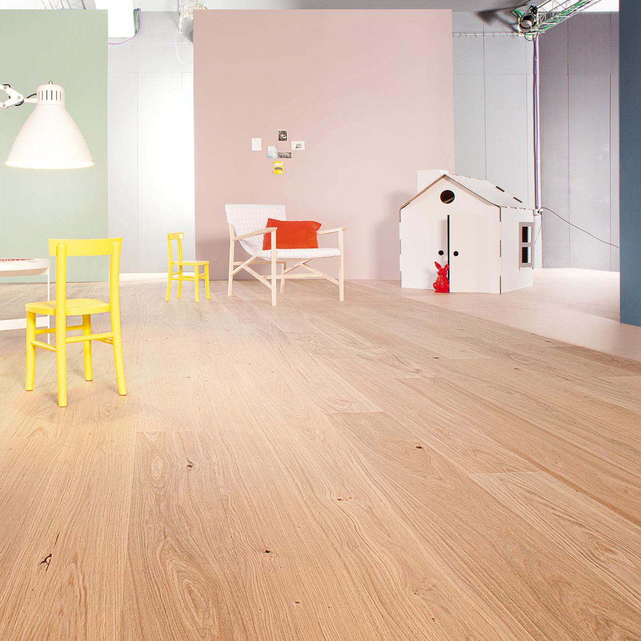 Engineered parquet floor - Listone Giordano - oak / birch / chevron