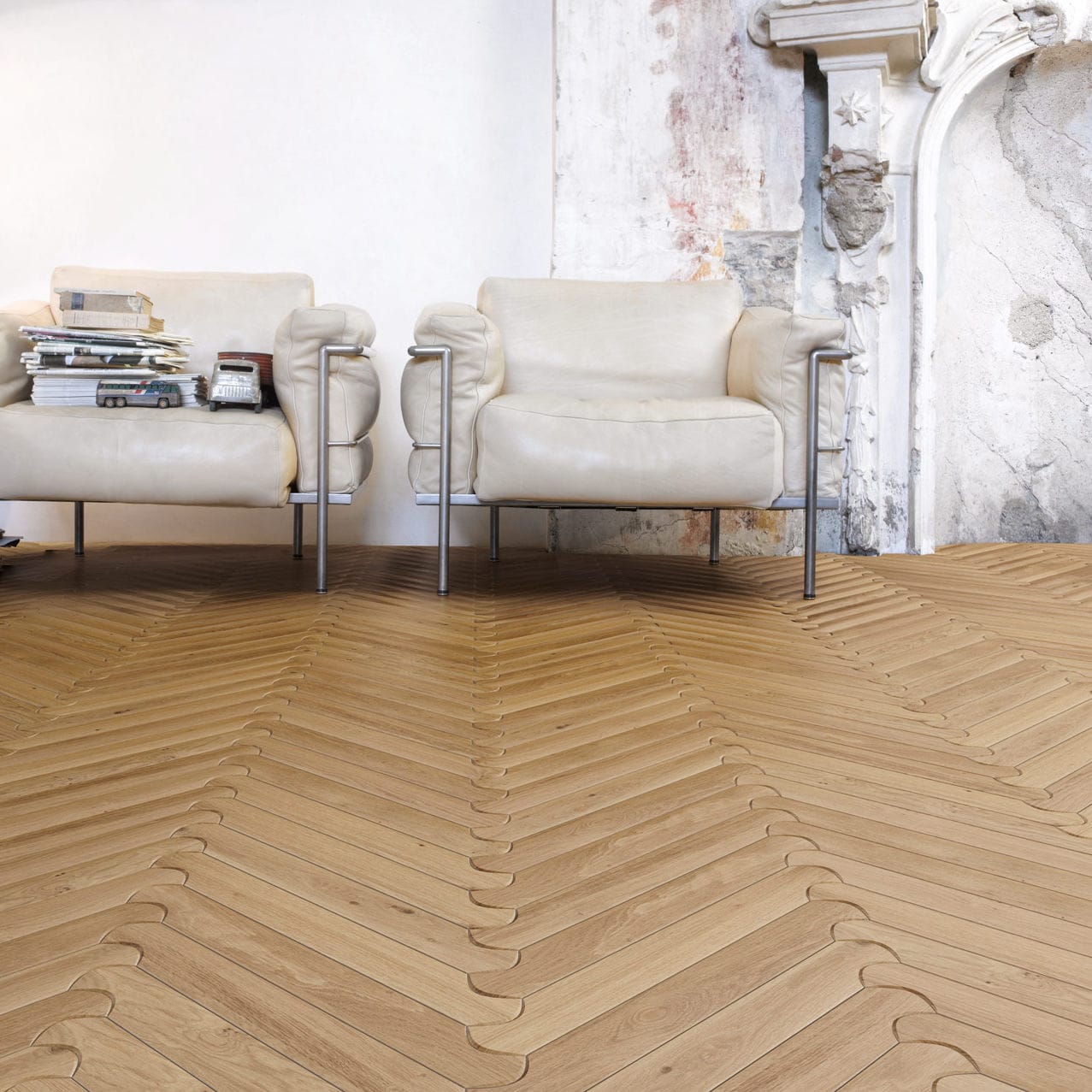 Engineered parquet floor - BISCUIT - Listone Giordano - oak / birch ...