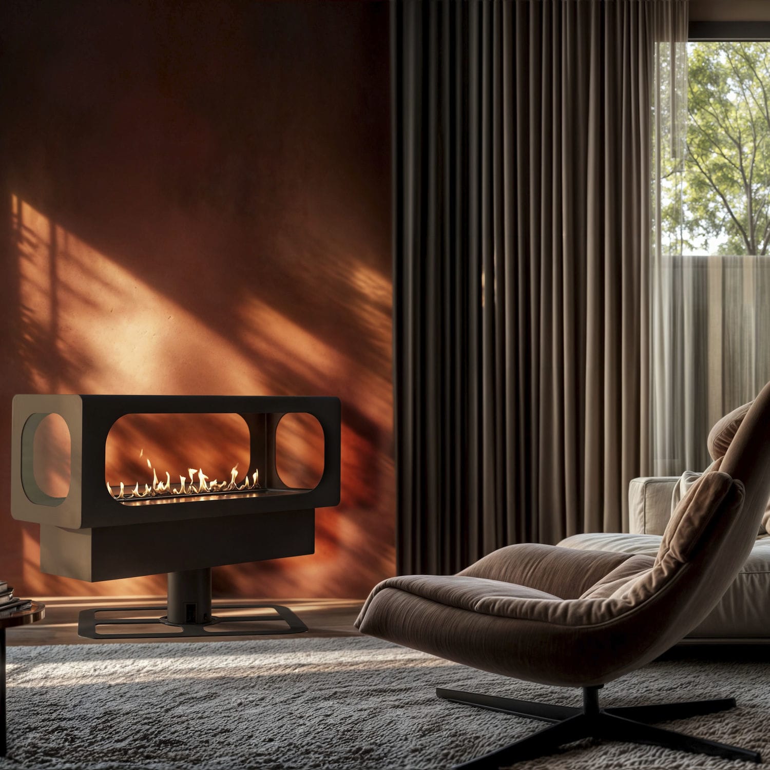 Bioethanol fireplace - UFO - Planika - self-supporting / free-standing ...
