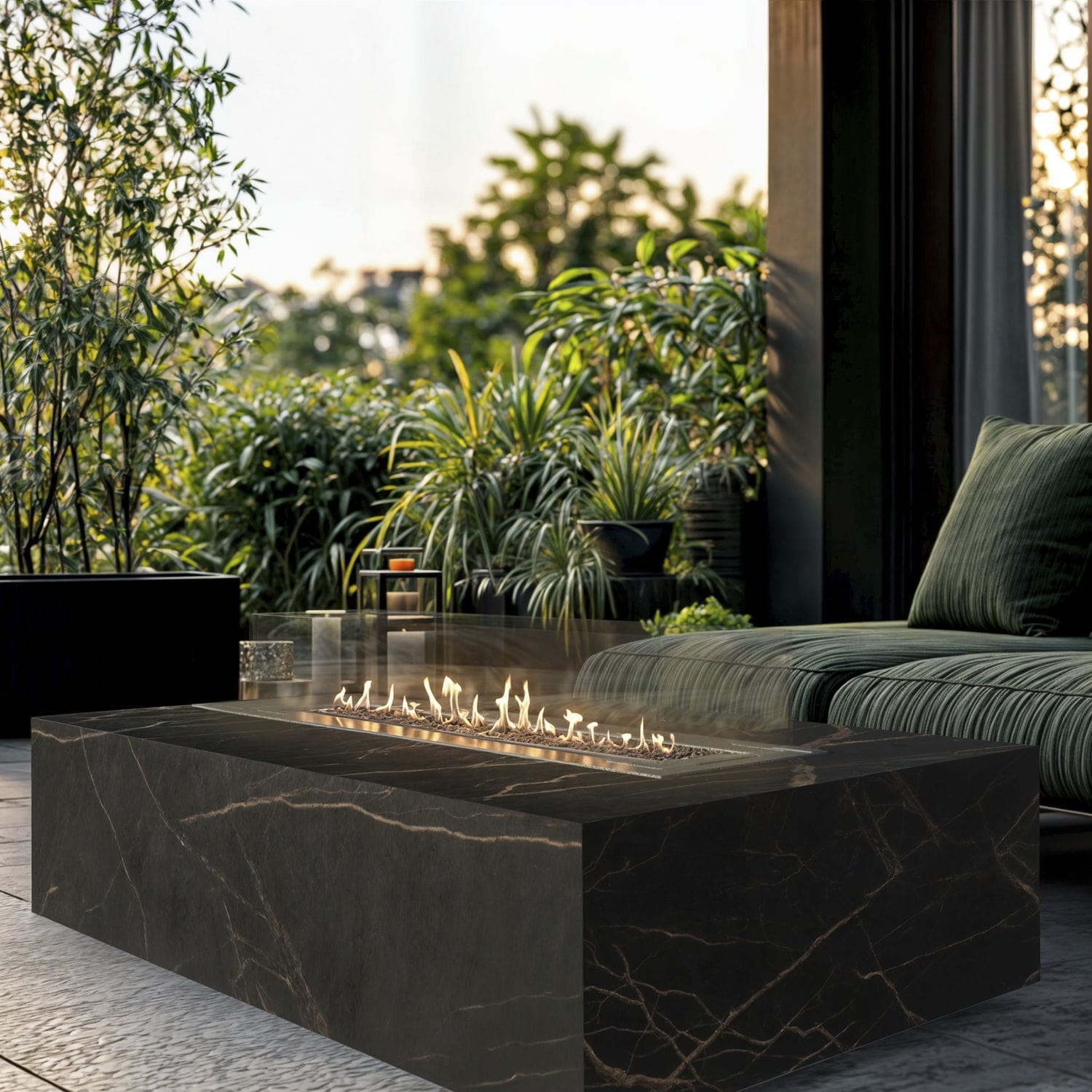 Gas fireplace - Galaxy Table - Planika - free-standing / free-standing ...