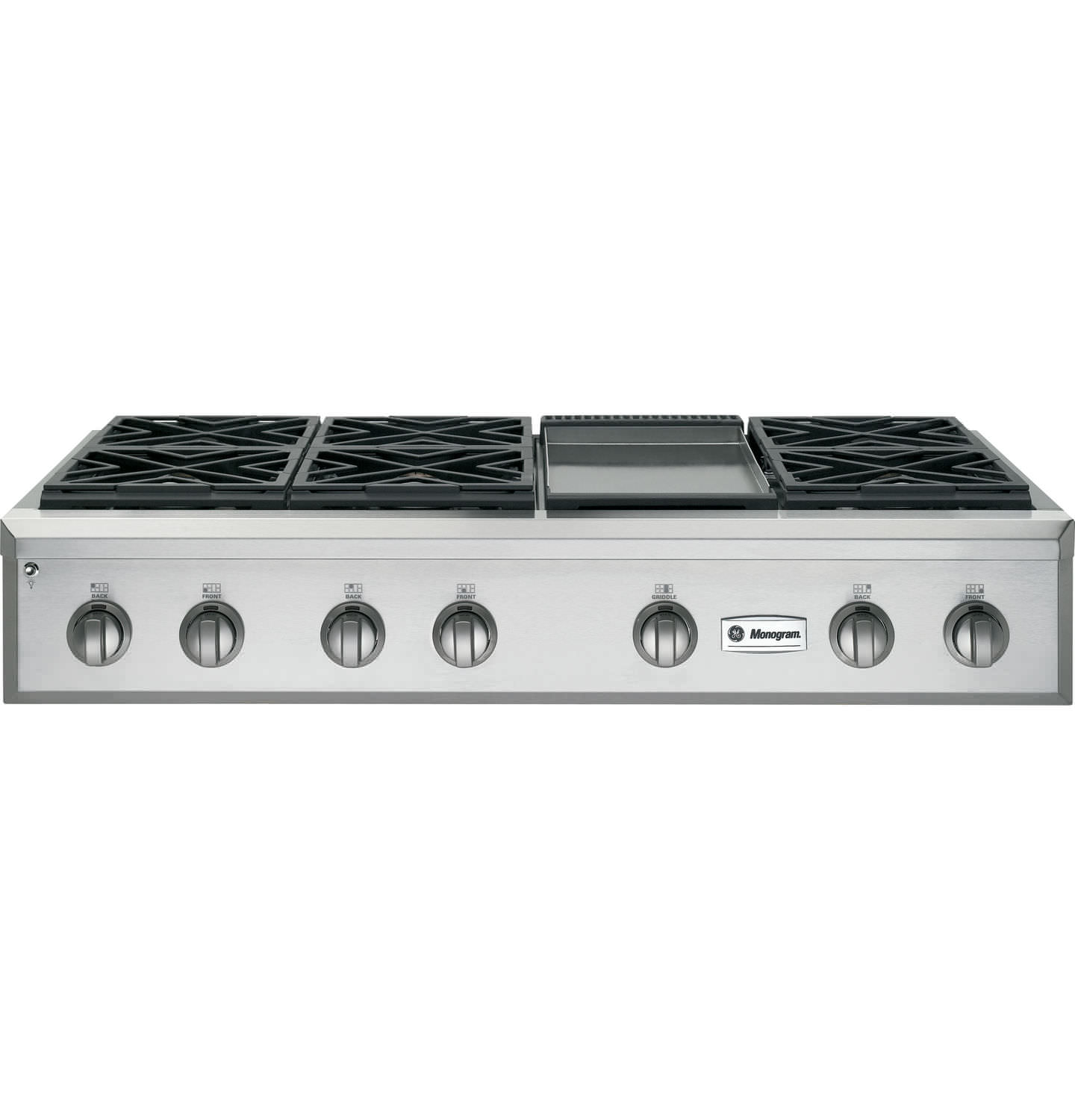 Gas cooktop - ZGU486NDPSS - Monogram - commercial / 7 burner / built-in