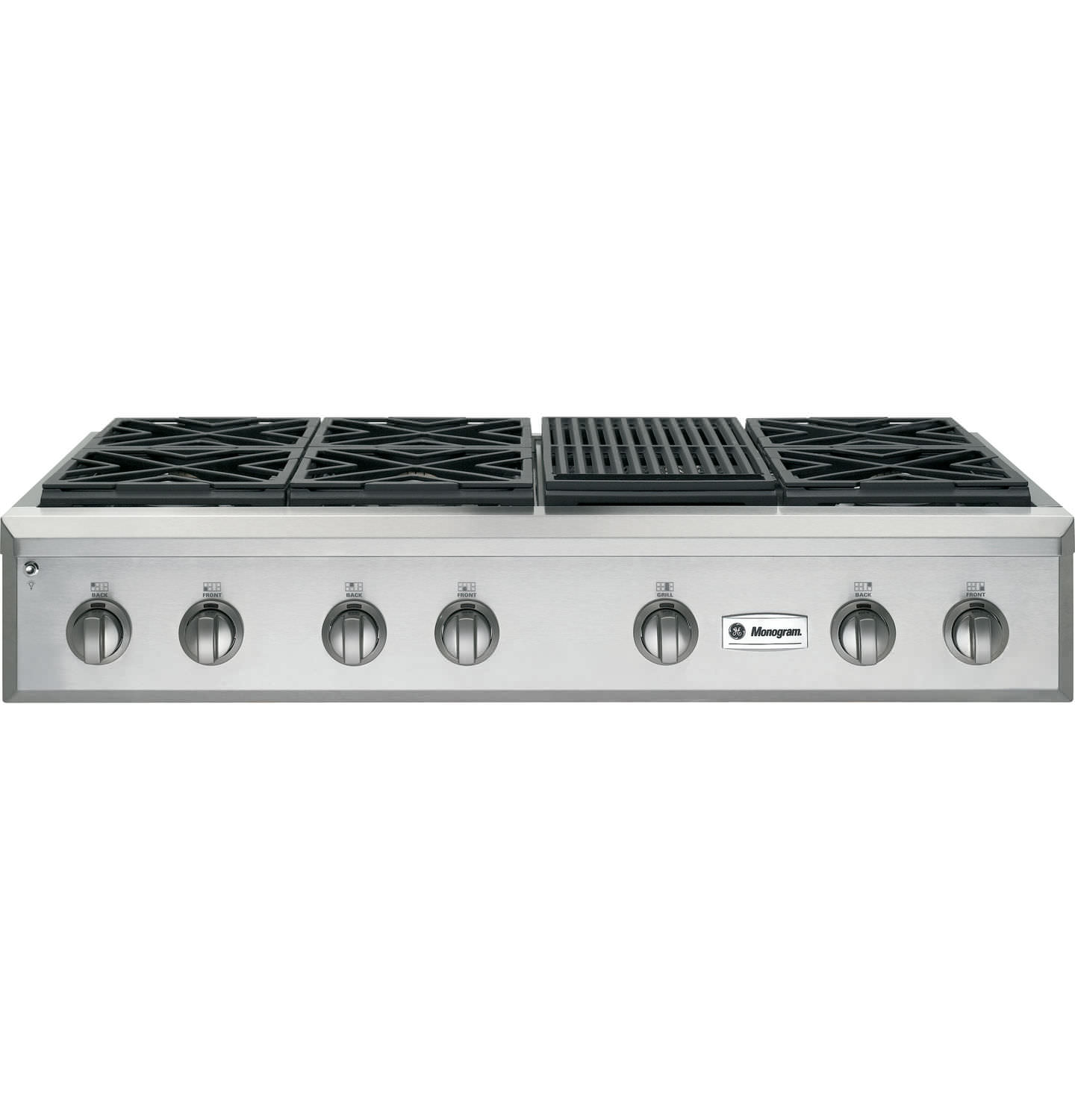 Gas cooktop - ZGU486LRPSS - Monogram - commercial / 7 burner / built-in
