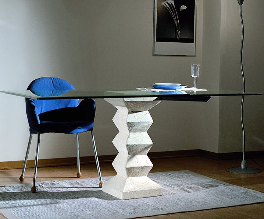 Contemporary dining table - stonebreakers - crystal / stone base ...