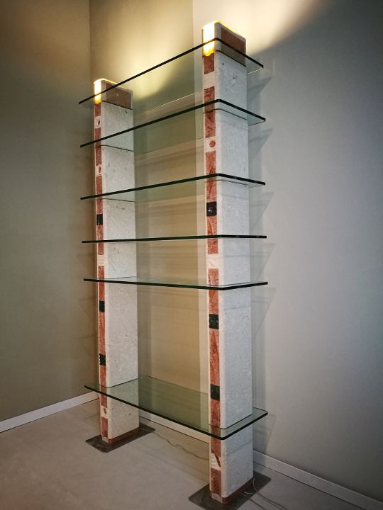 Contemporary shelf - Atalanta - stonebreakers - glass / stone / marble