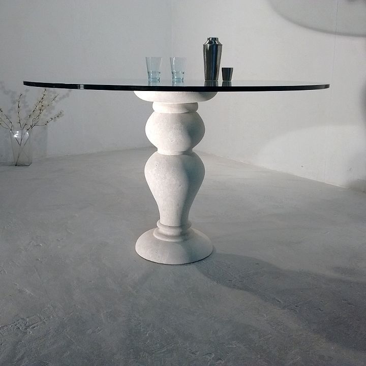 Contemporary dining table - 700 - stonebreakers - crystal / stone base ...