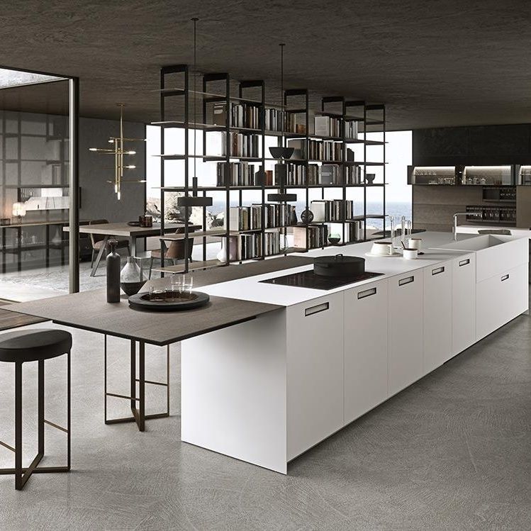 Contemporary kitchen - MH6 - MODULNOVA - wooden / laminate / island