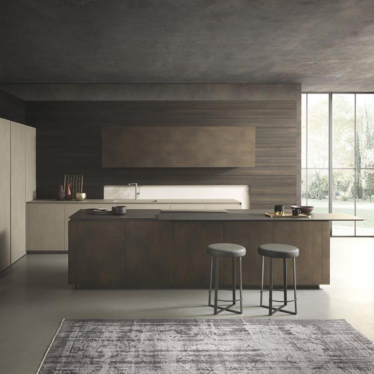 Contemporary kitchen - SKILL - MODULNOVA - porcelain stoneware / wooden ...
