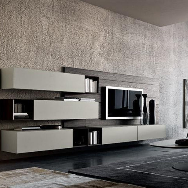 Contemporary TV wall unit - MORE - MODULNOVA - wooden / modular / with ...