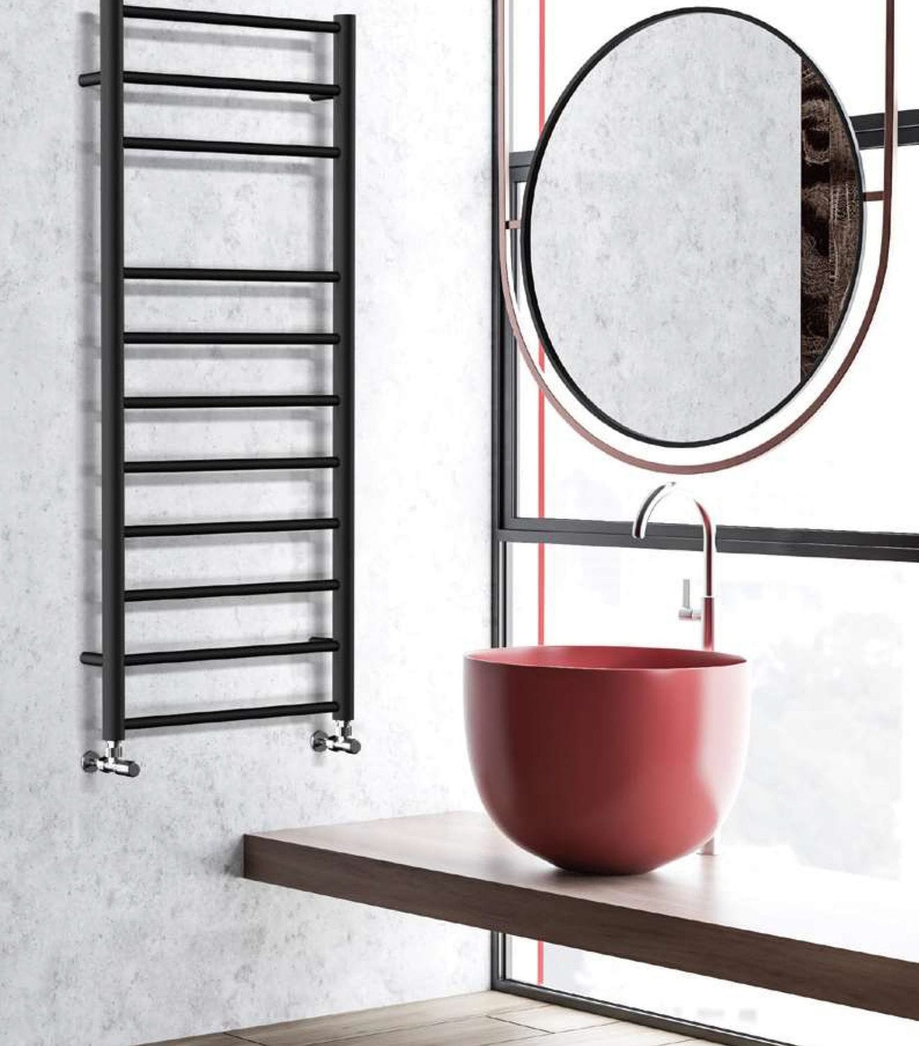 Hot water towel radiator - ®SUNIT SERIES - RADOX - electric / 501 w ...