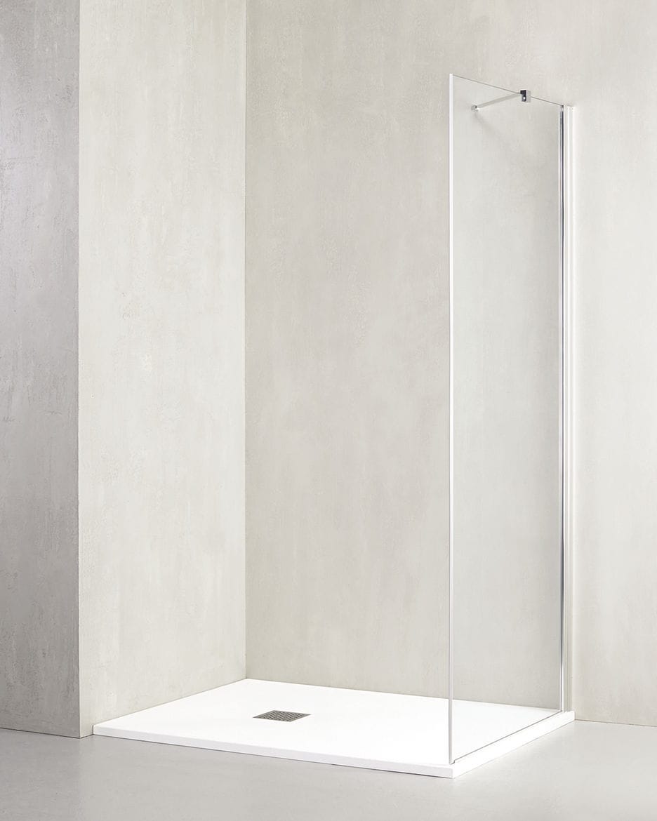 Fixed shower screen - PL-F - TDA - corner / tempered glass