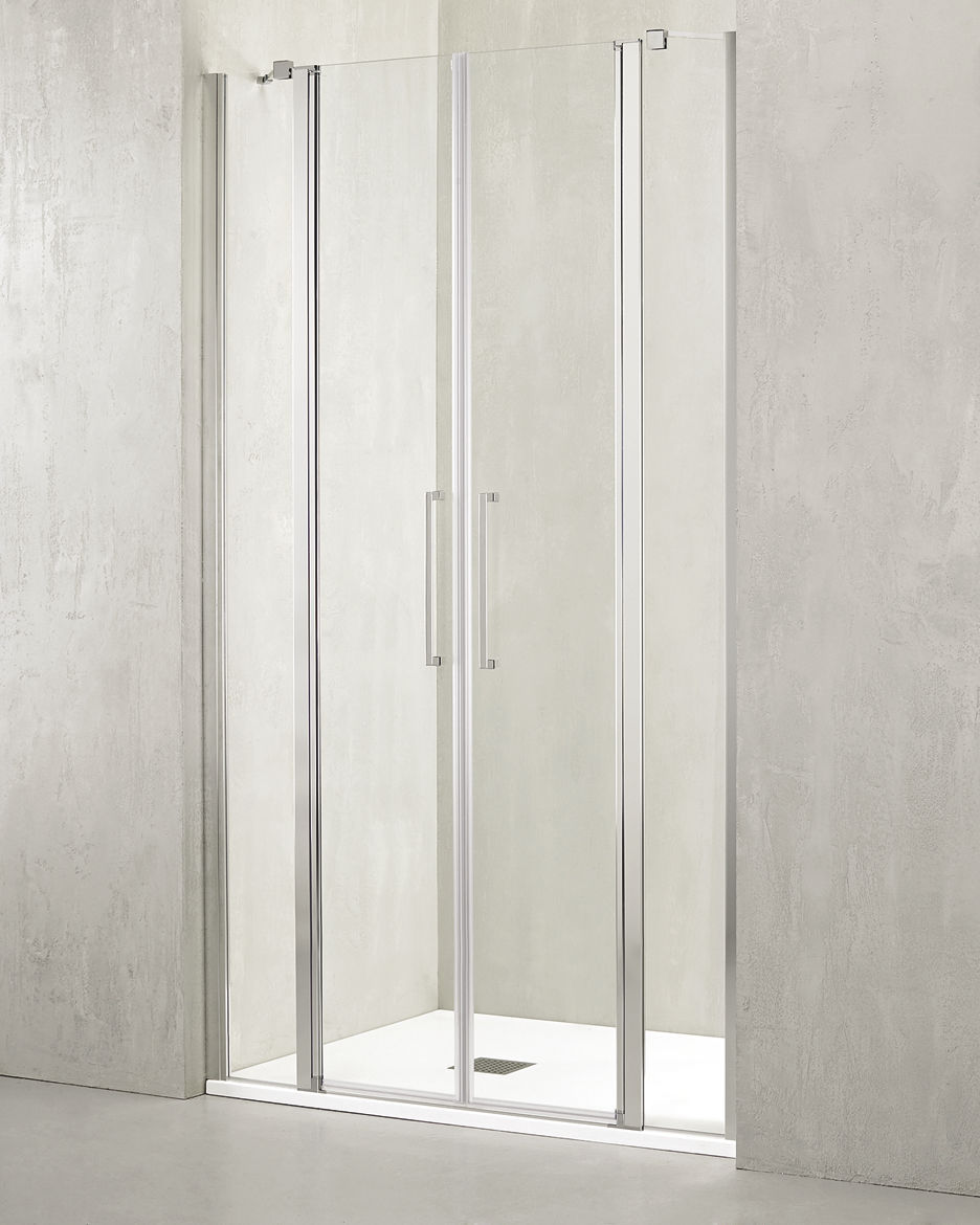 Swing shower screen - MO-PSA2 - TDA - rectangular / tempered glass