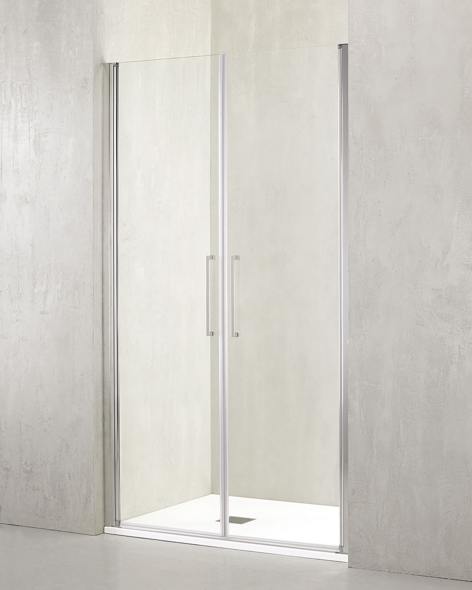Swing shower screen - MI-PSA2 - TDA - rectangular / tempered glass