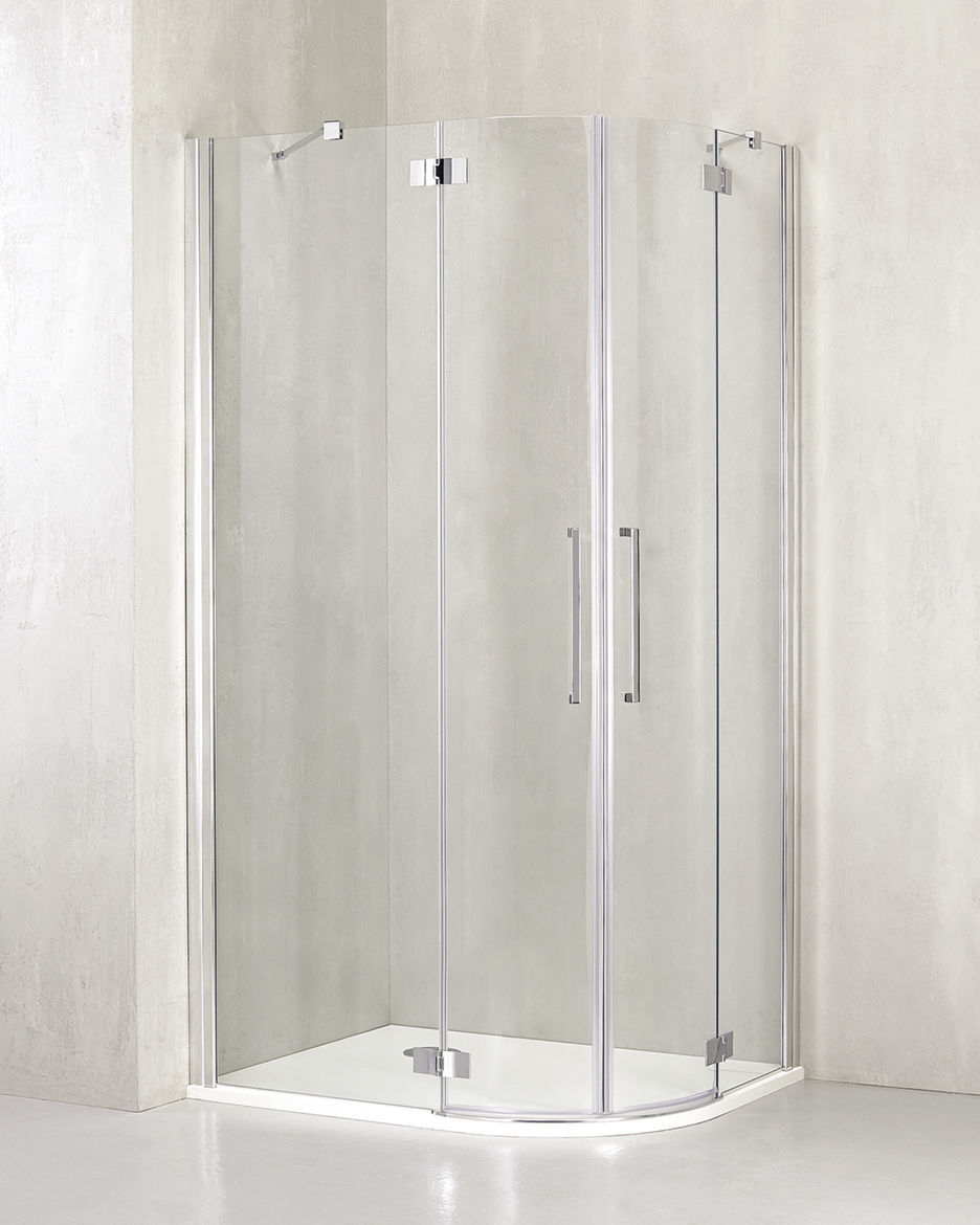 Swing shower screen - FO-T38 - TDA - corner / tempered glass