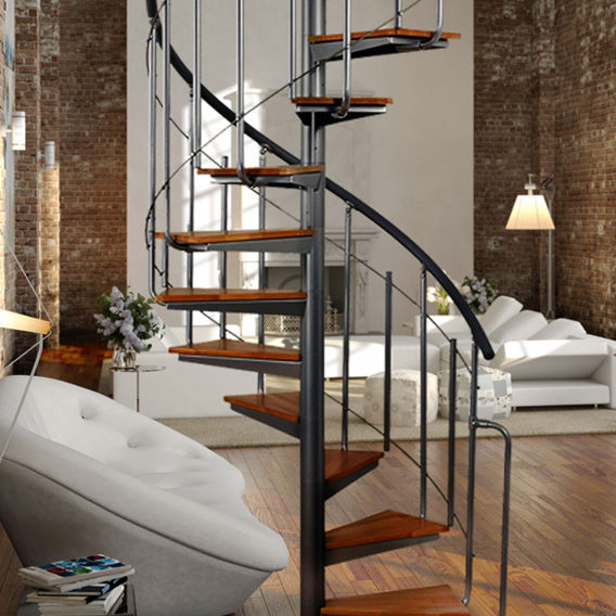 Spiral staircase - SOLO VERTICAL - Atrium - metal step / stainless ...