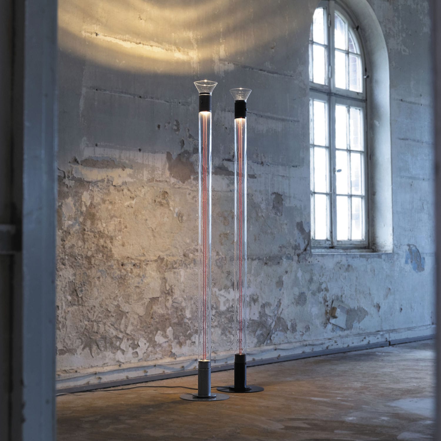 Contemporary light column - DIA - Martinelli Luce Spa - glass / painted ...