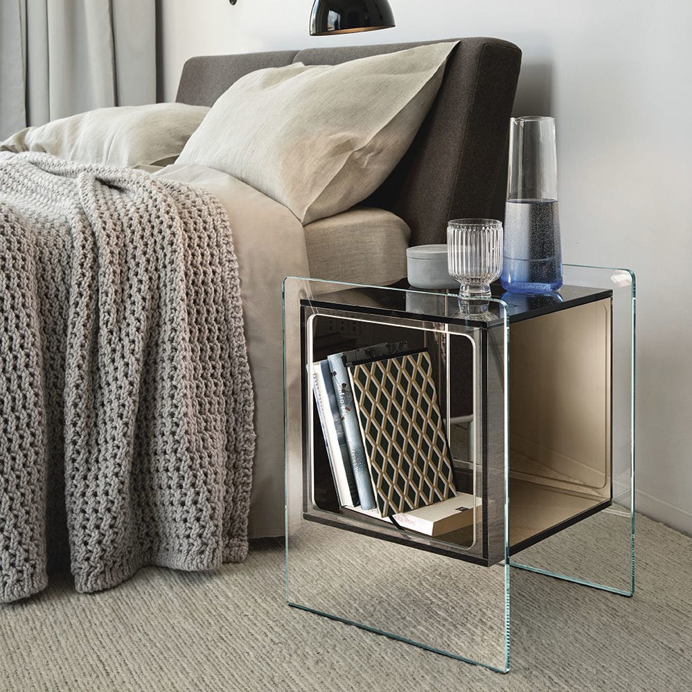 Contemporary bedside table - MAGIQUE CUBO - FIAM ITALIA - glass ...