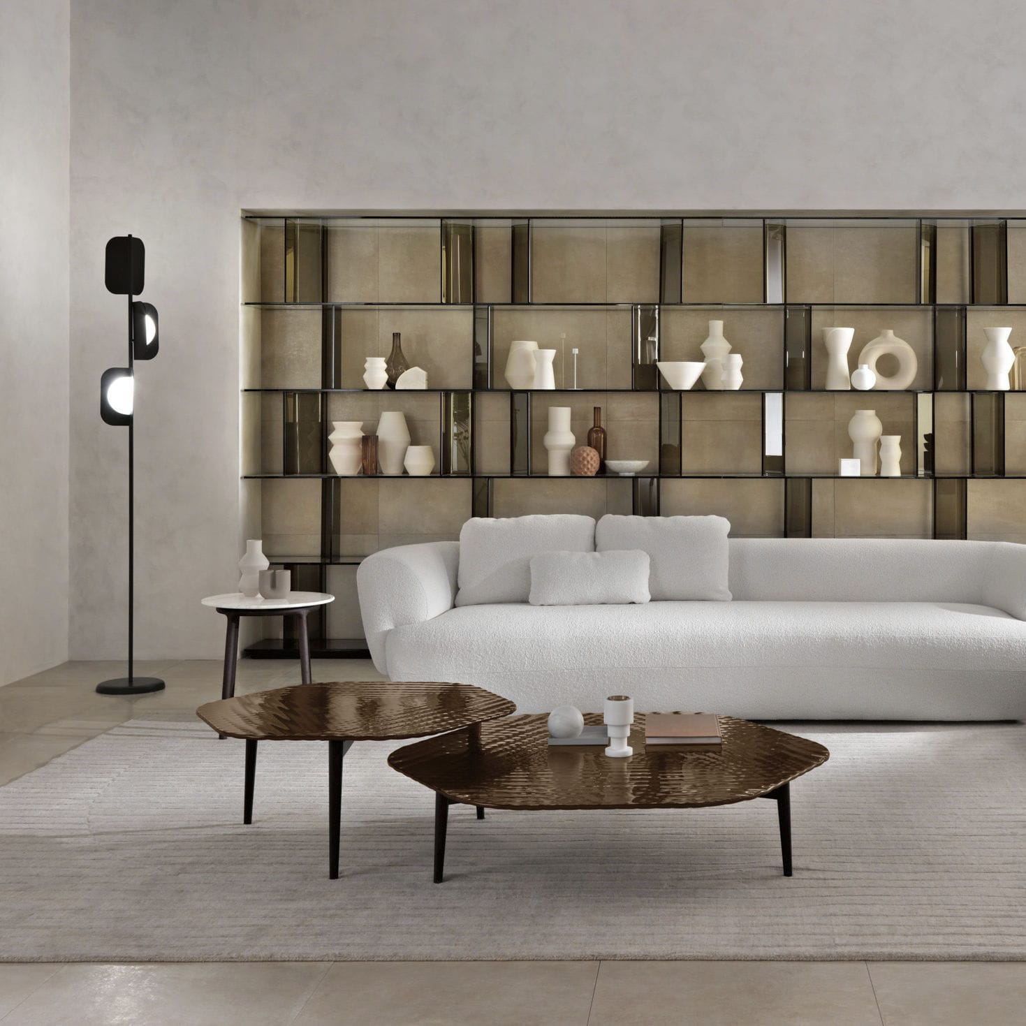 Contemporary coffee table - CORAL BEACH - FIAM ITALIA - tempered glass ...