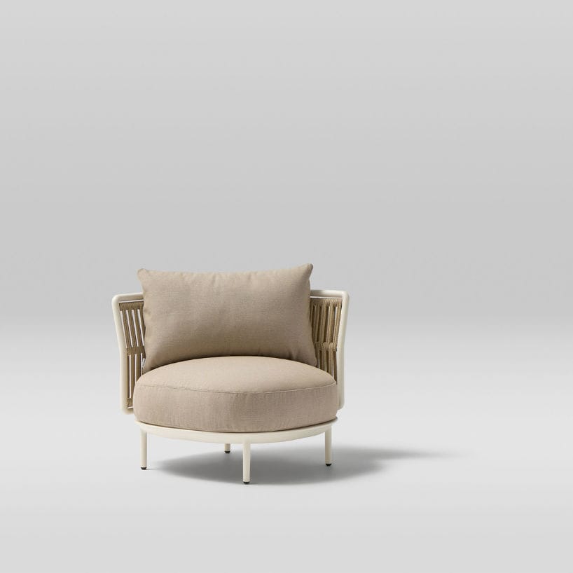 Modern armchair - AMBA - POINT - polyurethane foam / rope / polyester