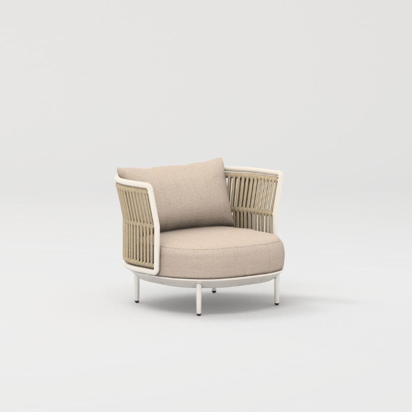 Contemporary armchair - AMBA - POINT - polyurethane foam / rope / polyester