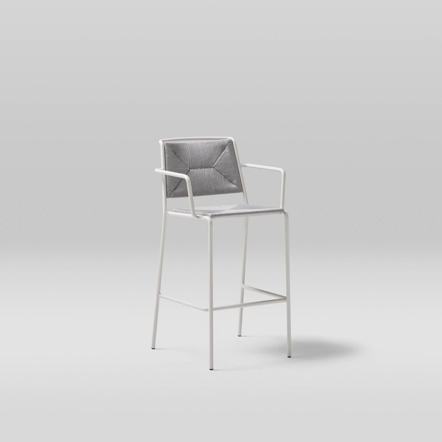 Contemporary bar stool - ORIGIN - POINT - rope / aluminum / UV-resistant