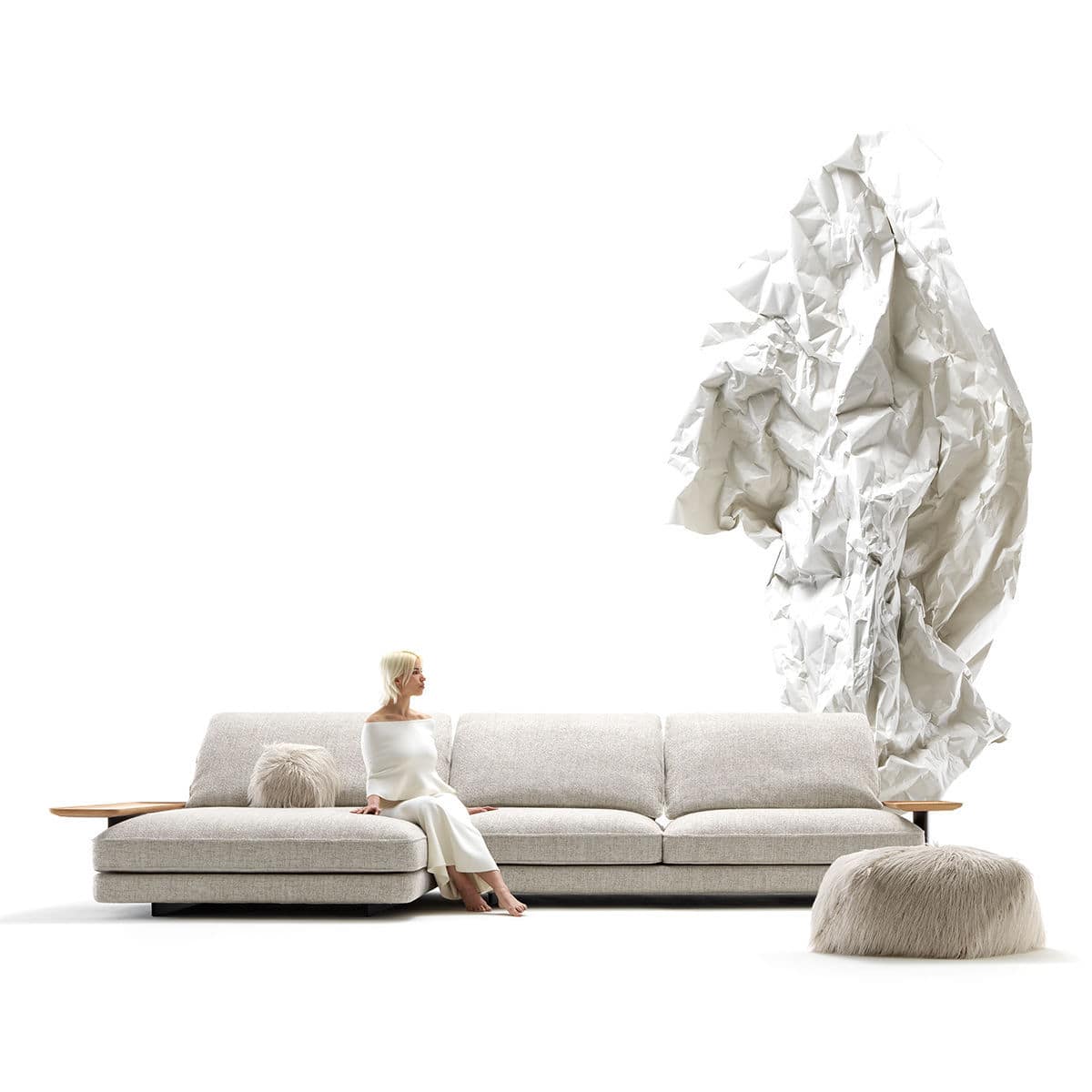 Modular sofa - DAVID - BERTO - contemporary / fabric / with armrests