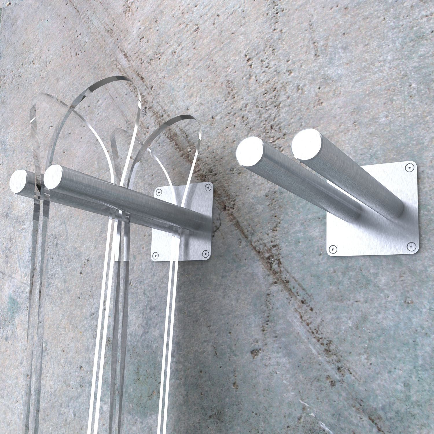 Wall-mount ski rack - BLACK SLOPE 2 - INSILVIS