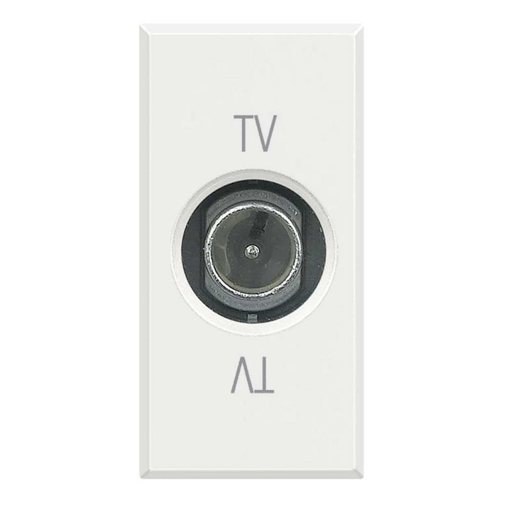 TV socket - HD4202D - Bticino - wall-mounted / stainless steel / glass