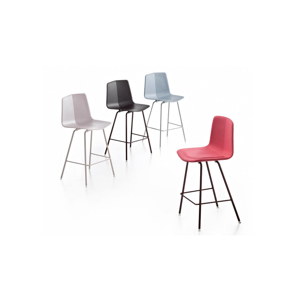 Contemporary bar chair - STRATOS - MAXDESIGN - indoor / fabric / leather