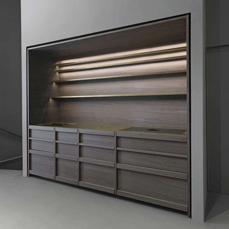 Contemporary kitchen - hanami - minotti cucine - wooden / stone / island