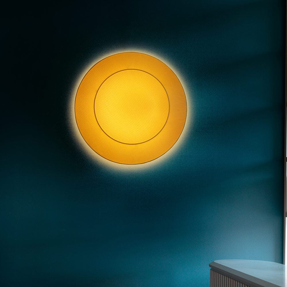 Contemporary wall light - RING TONDA - modo luce - indoor / fabric / round