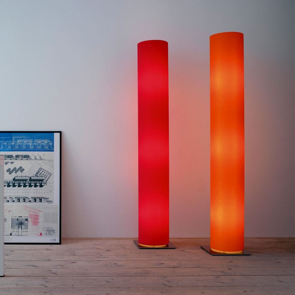 Contemporary light column - LOST - modo luce - metal / fabric / LED