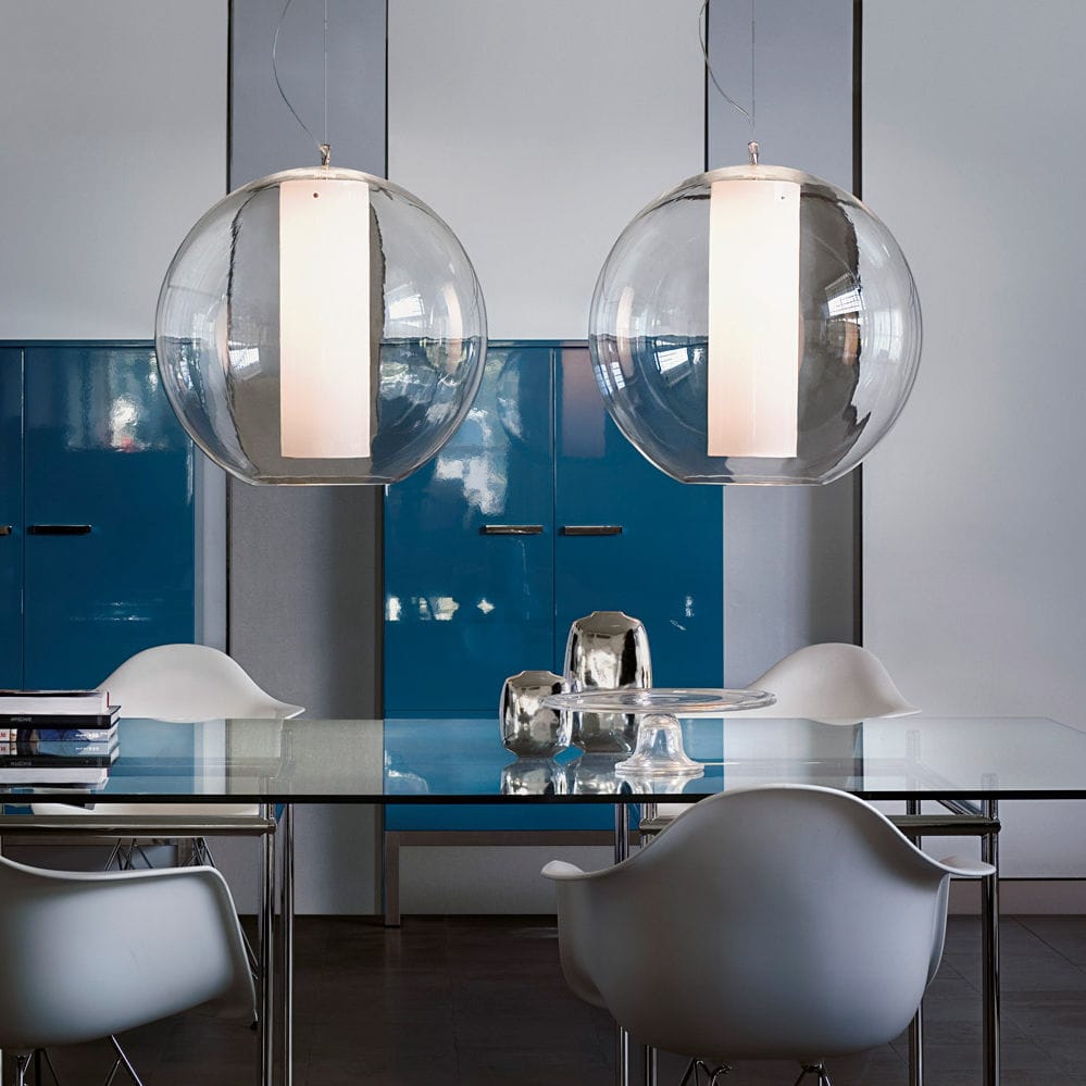 Pendant lamp - BOLLA - modo luce - fabric / PMMA / contemporary