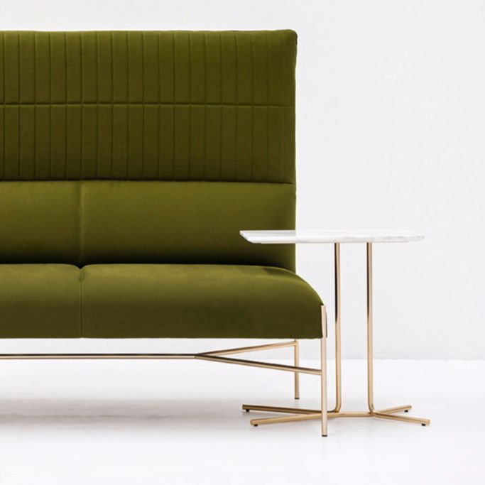 Contemporary side table - LEDGE - Tacchini - metal / marble / rectangular