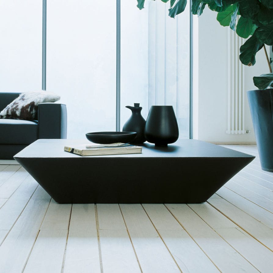 Contemporary coffee table - NARA - Tacchini - leather / rectangular / home