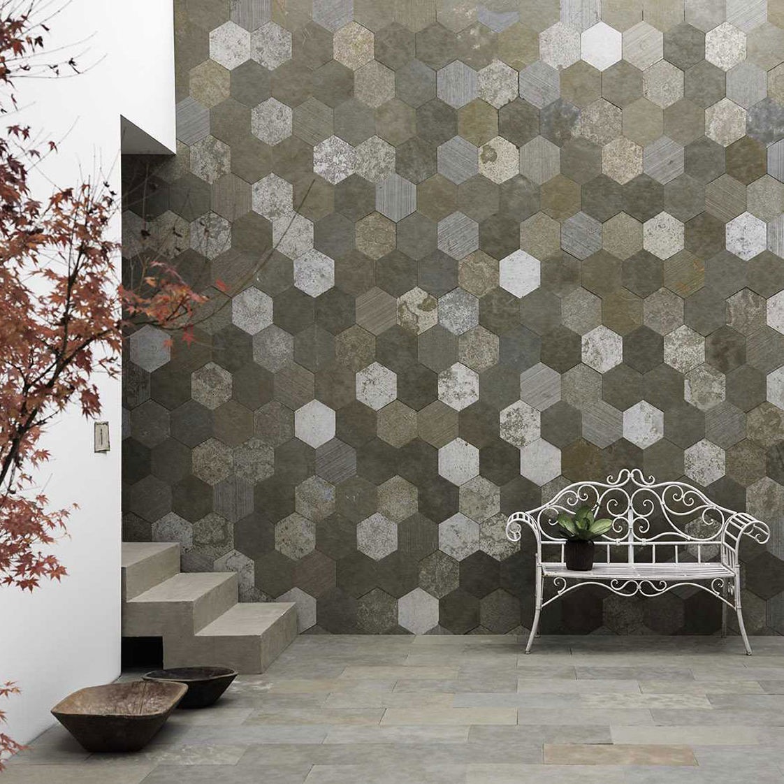 Natural stone hexagonal tile - 1 - Artesia S.r.l - matte / natural ...