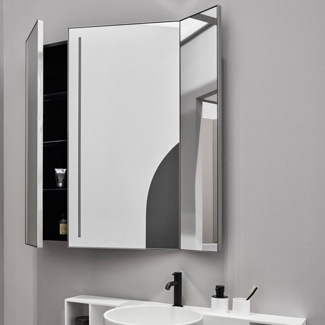 Wall-mounted mirror - ARCADIA - PAN - GLOSS STEEL - Ceramica Cielo ...