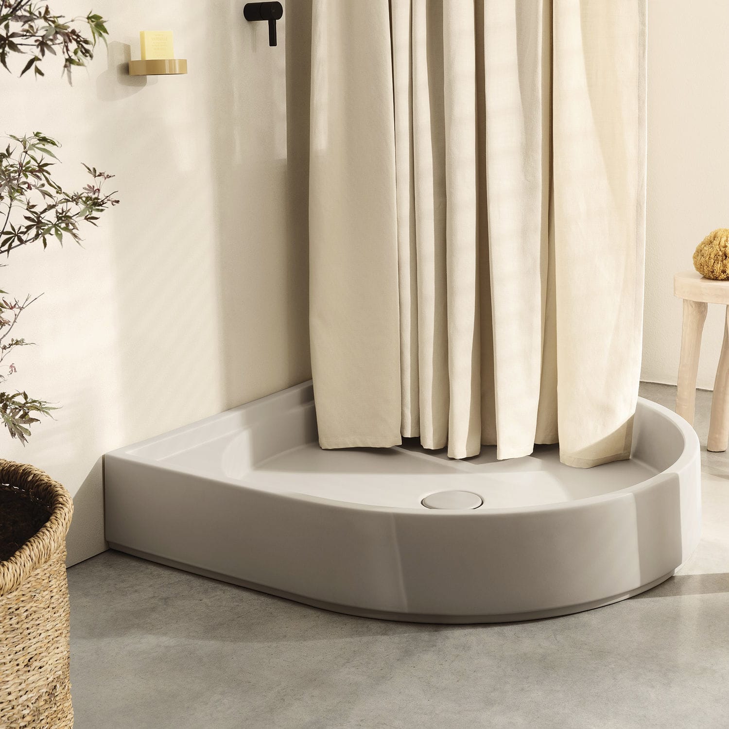 Round shower base - AUGUSTO - AVENA - Ceramica Cielo - above floor ...