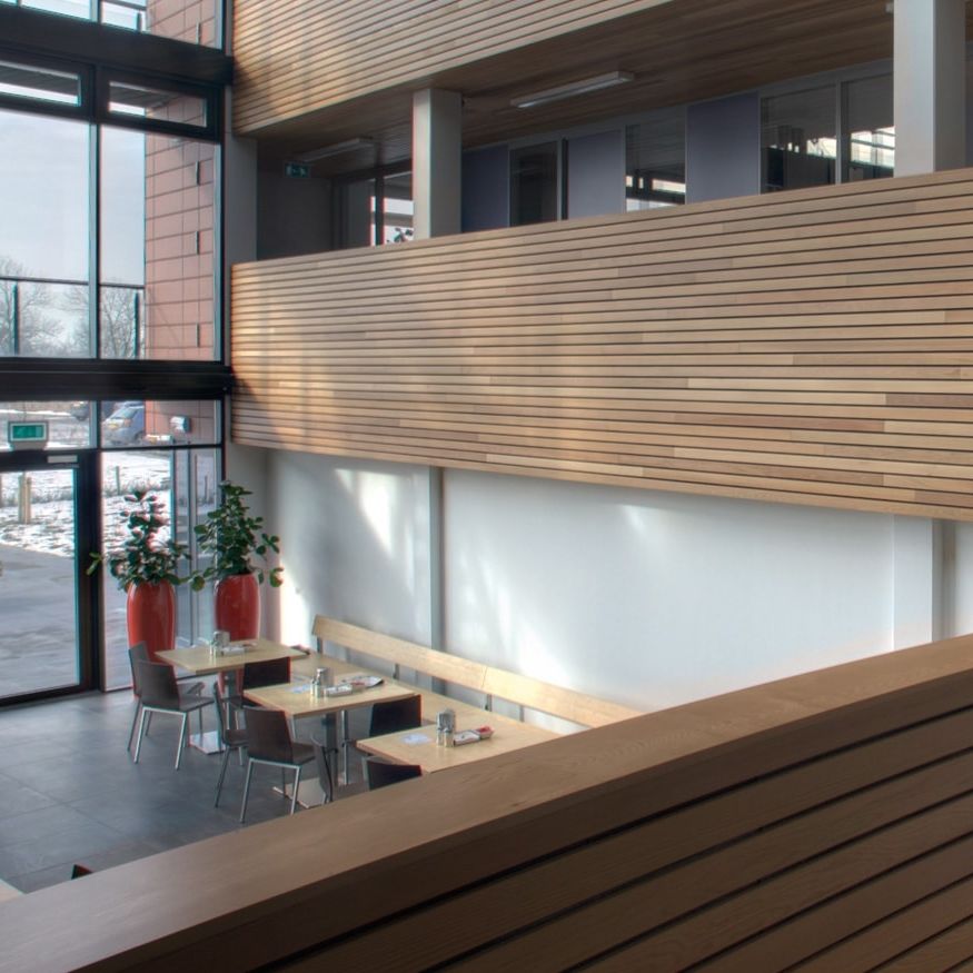Wooden wall cladding - Derako® Solid Linear Wall - Hunter Douglas ...