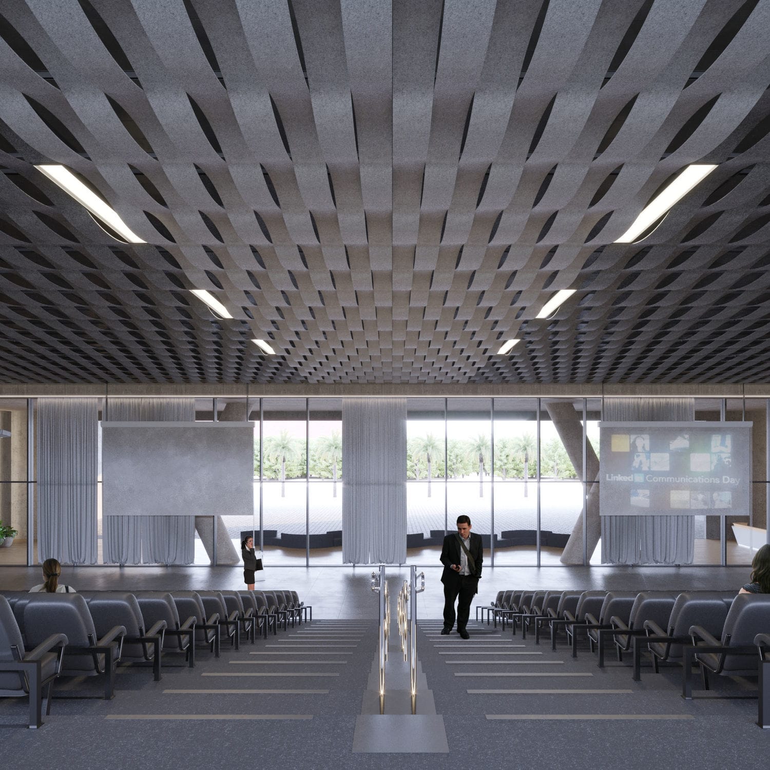 Felt ceiling - HeartFelt® Origami - Hunter Douglas Architectural - tile ...