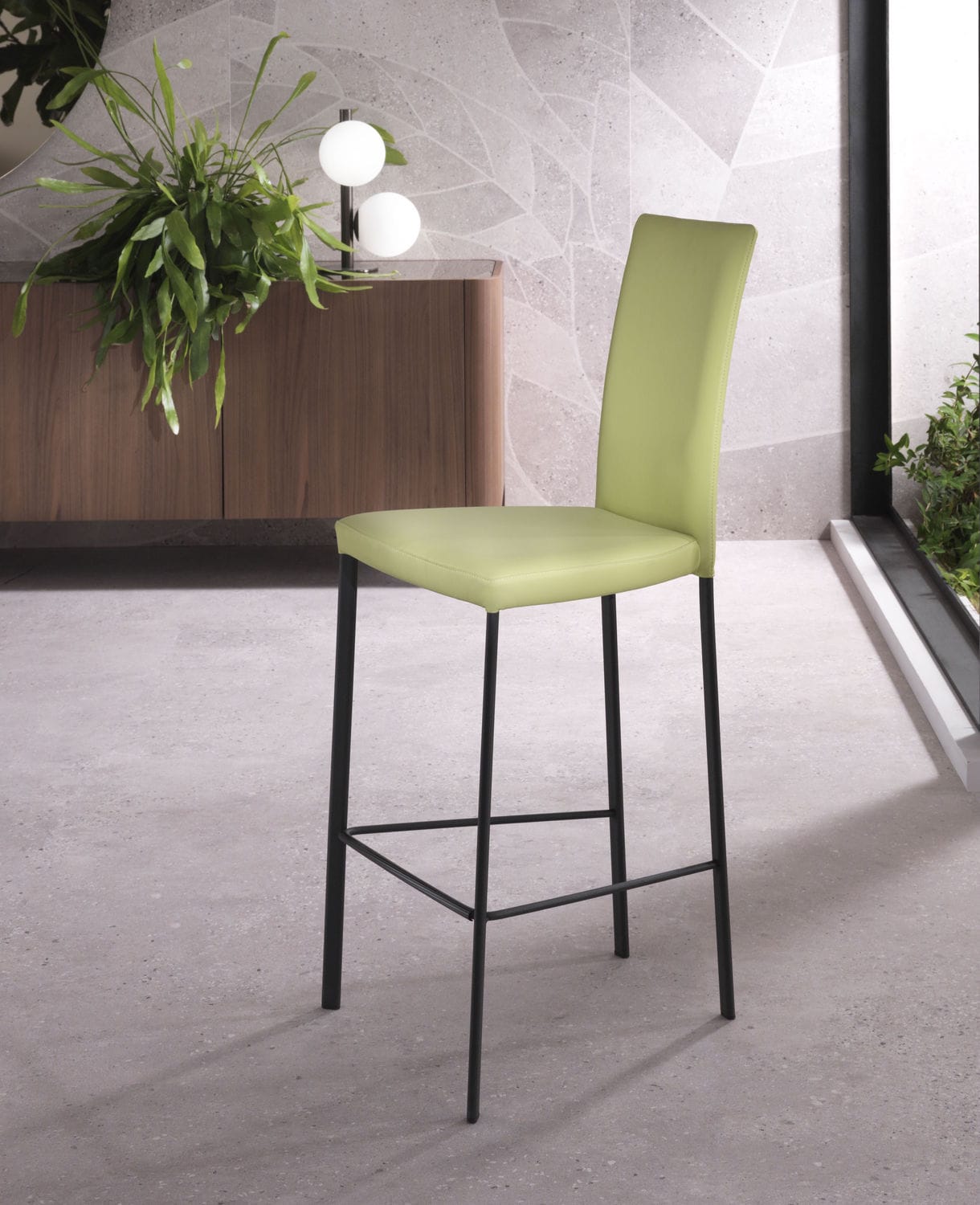 Contemporary bar chair - SLIM FLEX - Riflessi - indoor / fabric / leather