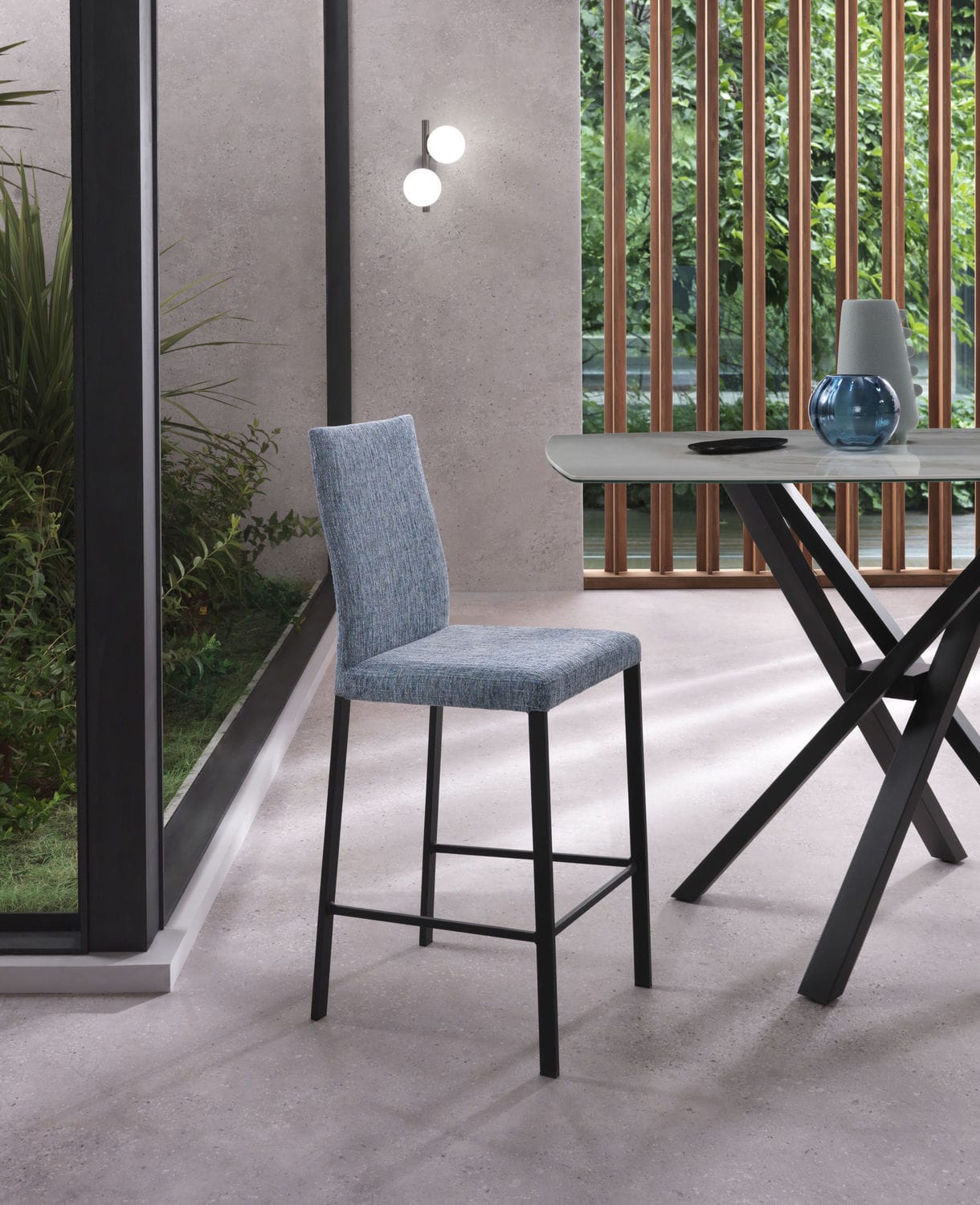 Contemporary bar chair - DENISE - Riflessi - indoor / fabric / chrome ...
