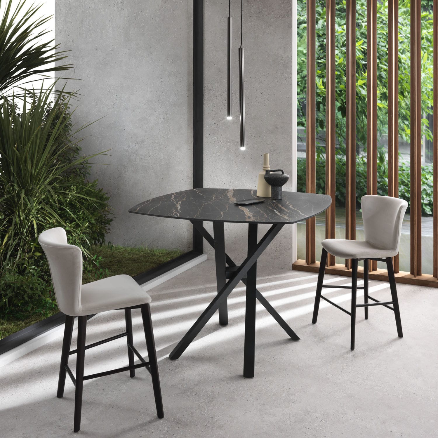 Contemporary high bar table - SHANGAI SNACK - Riflessi - ceramic ...