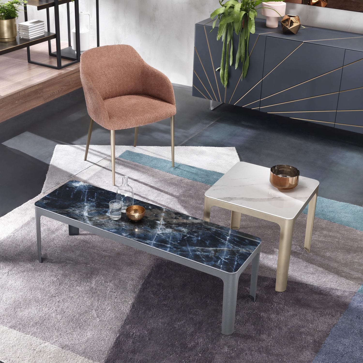 Contemporary coffee table - CORNER - Riflessi - crystal / ceramic ...