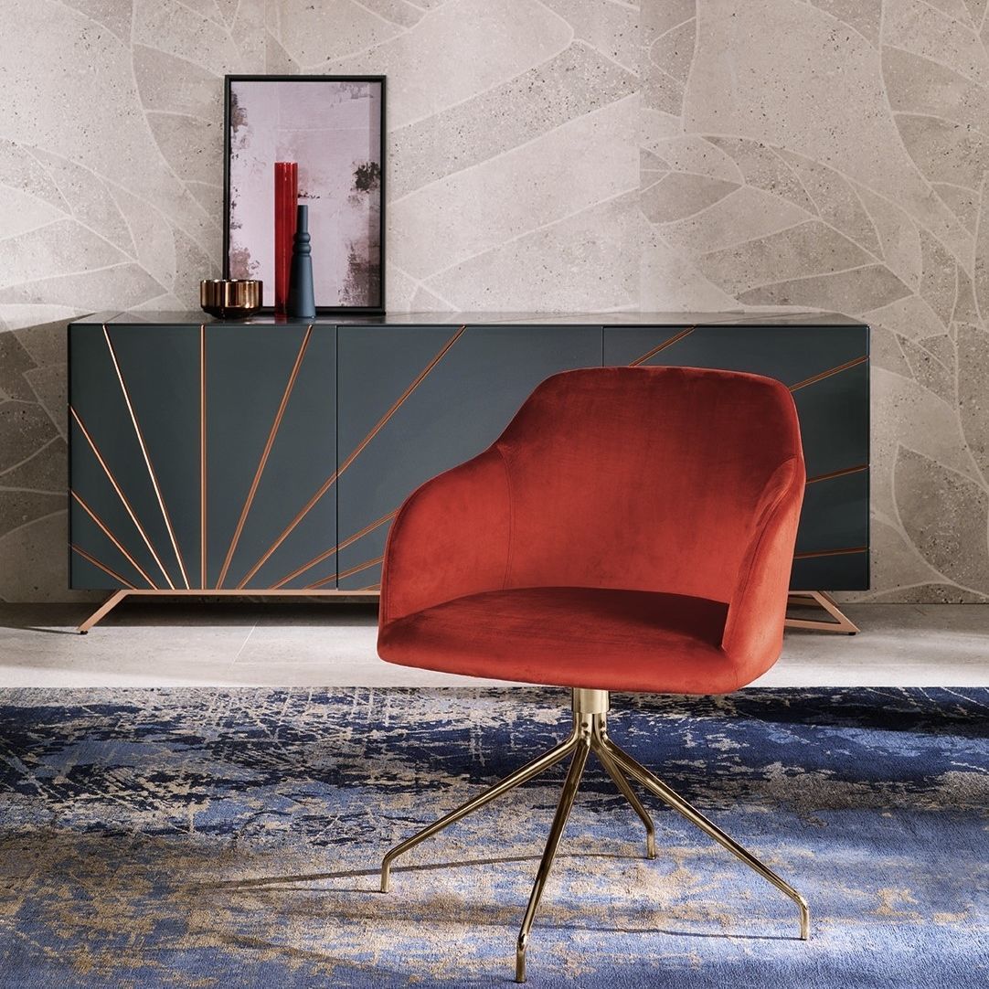 Contemporary chair - SOFIA - Riflessi - indoor / fabric / steel base