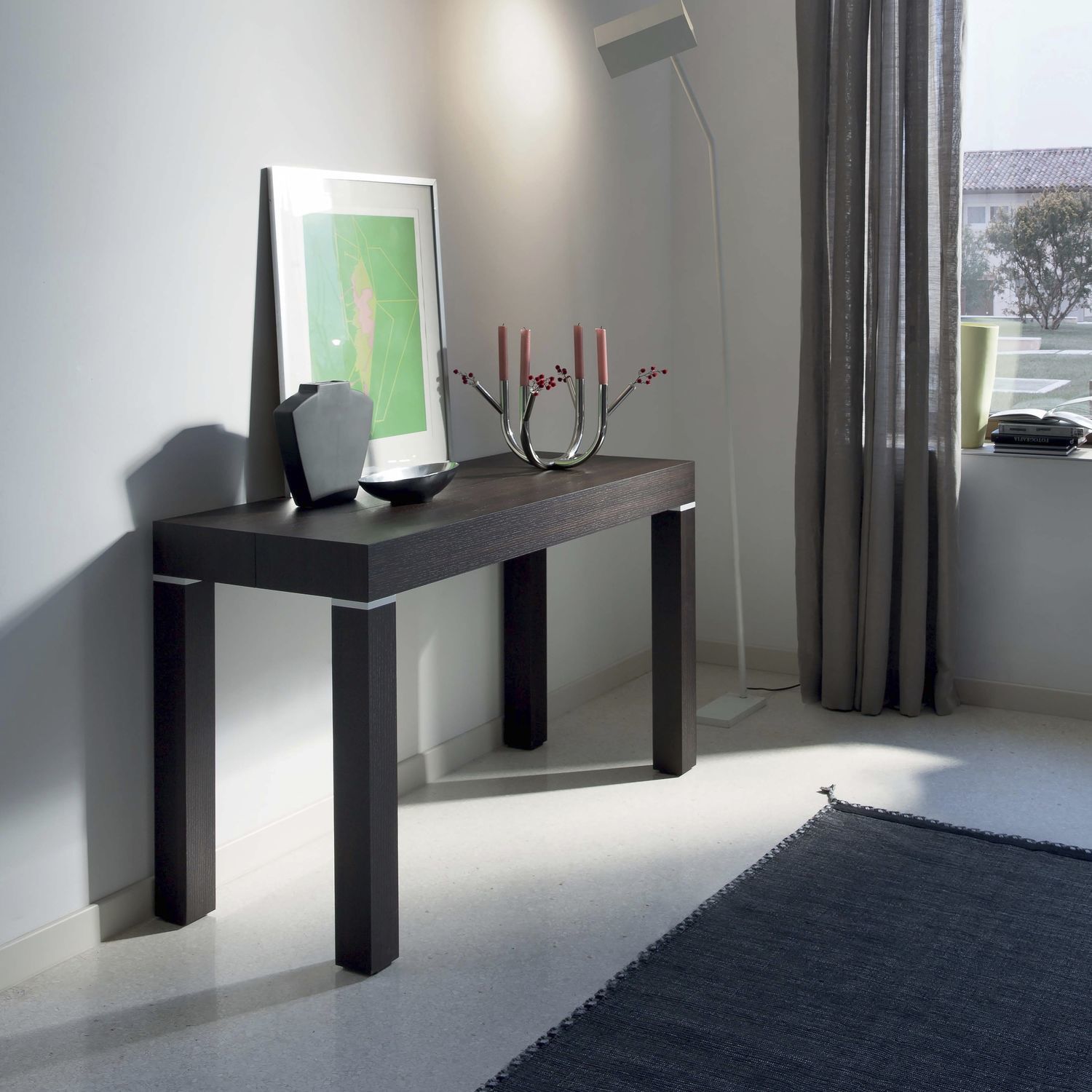 Contemporary sideboard table - PQR - Riflessi - wooden / aluminum ...