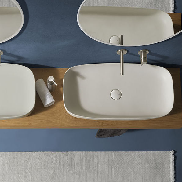 Countertop washbasin - L680 - A. e T. ITALIA - ceramic / rectangular ...